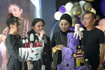 Kemeriahan Ulang Tahun Bilqis Ke-9 Tahun, Usung Tema Serial Wednesday ...