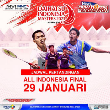Saksikan All Indonesian Final dan wakil Indonesia di Final Indonesia Masters 2023, LIVE di iNews ...